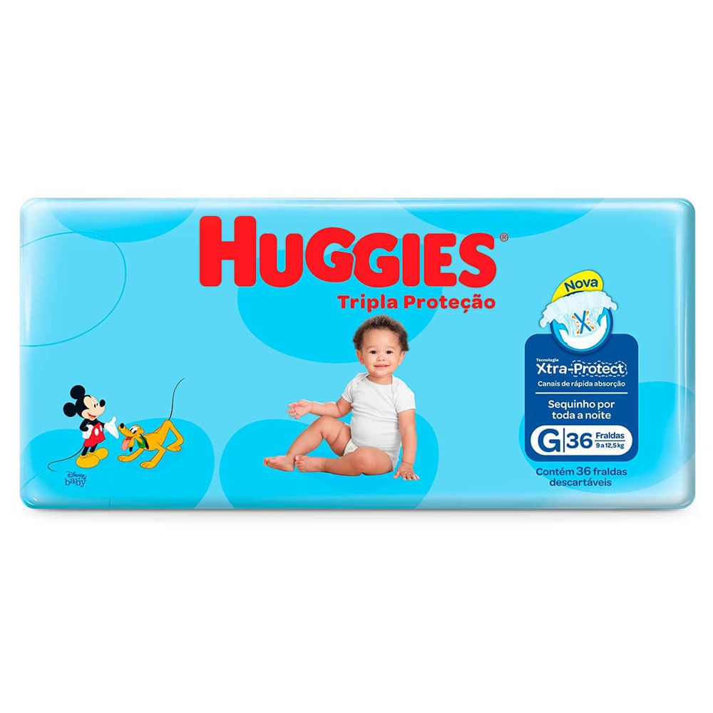 Fralda Huggies Tripla Proteção G c/36 Unidades - Farmadelivery