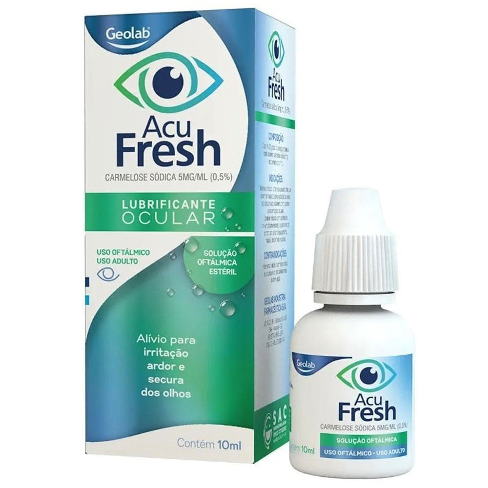 Acu Fresh Lubrificante Ocular Colírio 5mg/mL 10mL - Farmadelivery