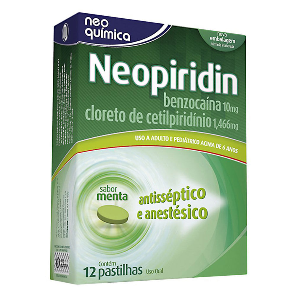 Neopiridin Sabor Menta C12 Pastilhas Para Garganta Farmadelivery