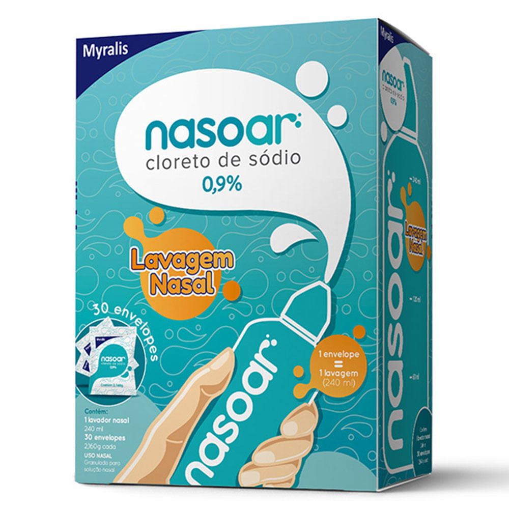 Nasoar Solução Para Lavagem Nasal c/30 Envelopes +Frasco - Farmadelivery