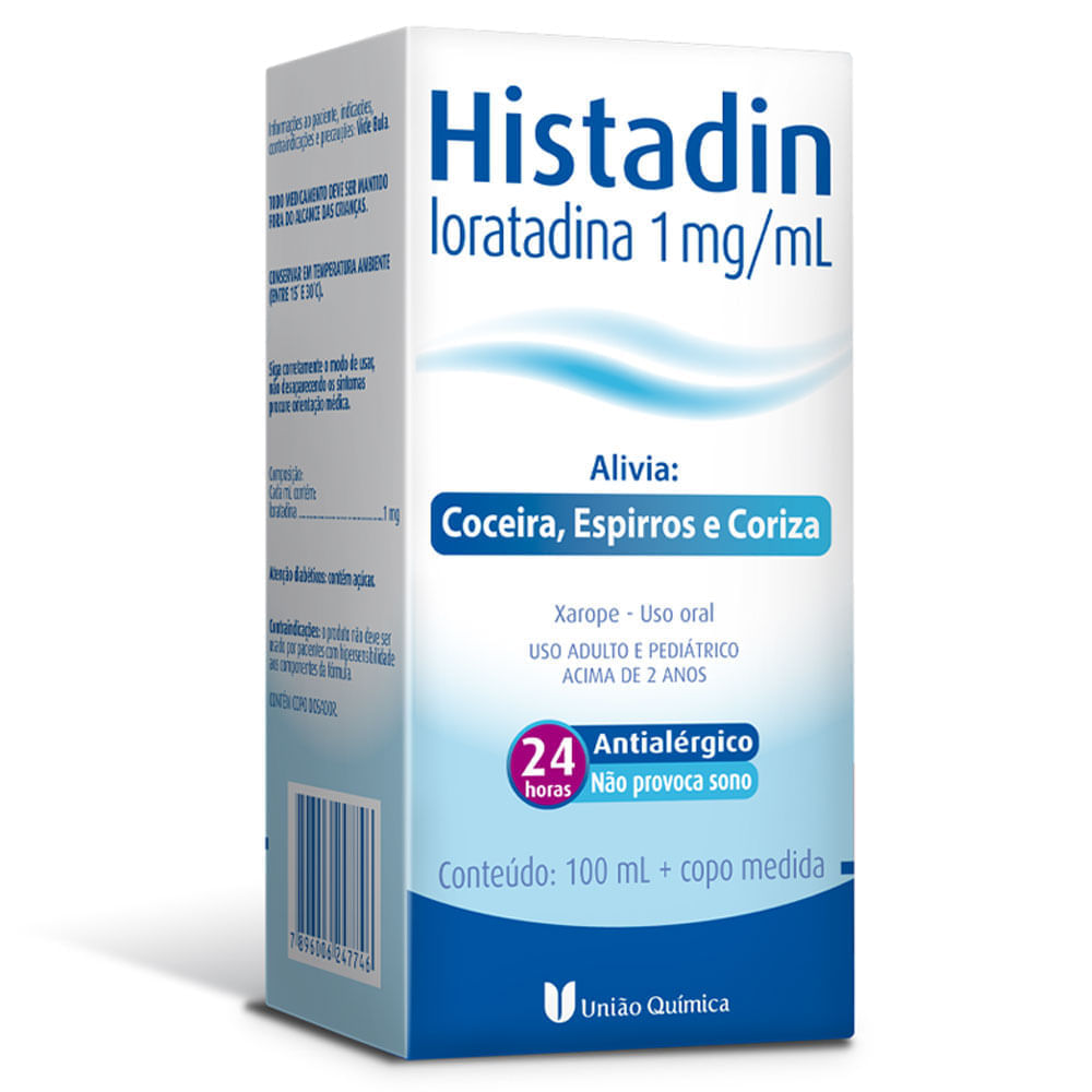 Histadin Xarope 1mg/mL 100mL - Farmadelivery