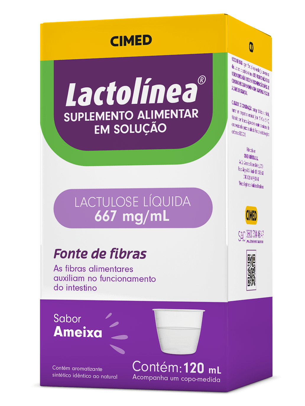 Lactolínea (lactulose líquida) 667mg/mL Sabor Ameixa xarope 120 ml ...