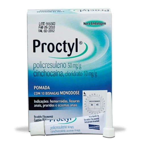 Proctyl Pomada 10 Bisnagas 3g cada +10 Aplicadores em Oferta ...
