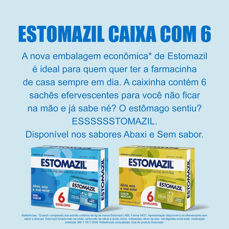 Estomazil Antiácido Efervescente Sabor Abacaxi 6 sachês em Oferta ...