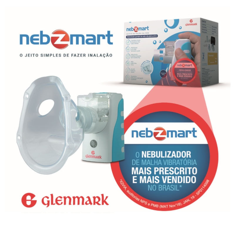 Nebulizador Portátil Nebzmart Glenmark 1 Unidade em Oferta - Farmadelivery