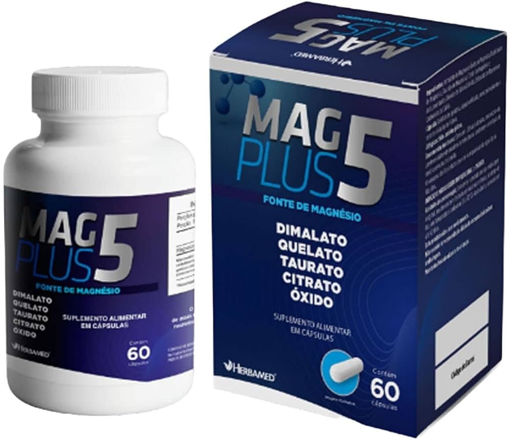 Mag Plus 5 550mg Herbamed 60 Cápsulas - Farmadelivery
