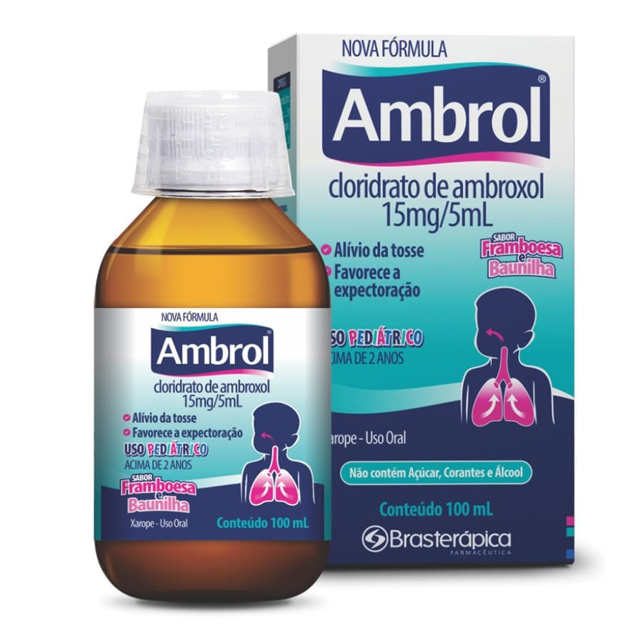 Ambrol Infantil Cloridrato de Ambroxol 15mg/ml sabor framboesa e ... Ambrol Infantil Cloridrato de Ambroxol 15mg/ml sabor framboesa e ...